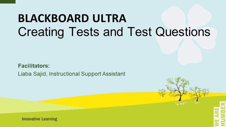 Creating Tests and Test Questions in Ultra