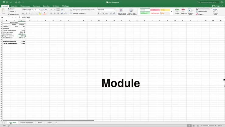 Prés. excel Module 7 2BFI307
