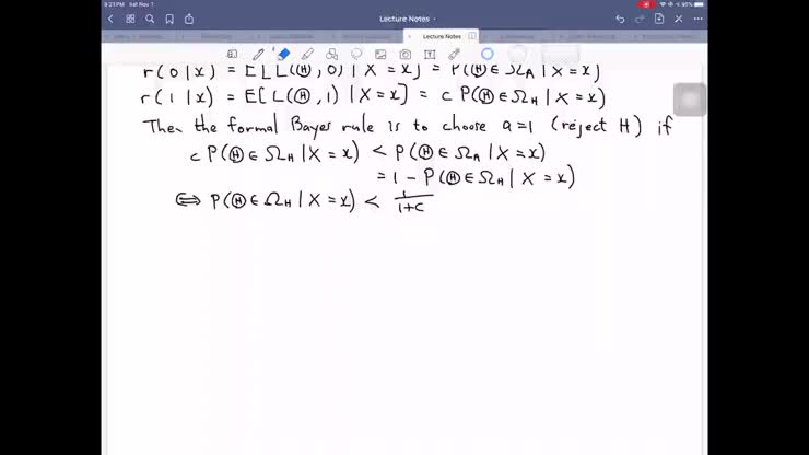 Math 896, Example, Bayesian framework