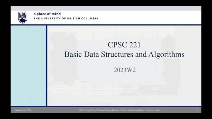 SWNG 121 - CPSC 221 202 - 2023W2 on 1/8/2024 (Mon)