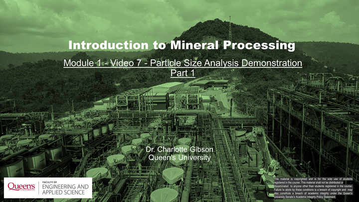 Module 01: Video 07 - Particle Size Analysis Demonstration Part 1 (8:10)