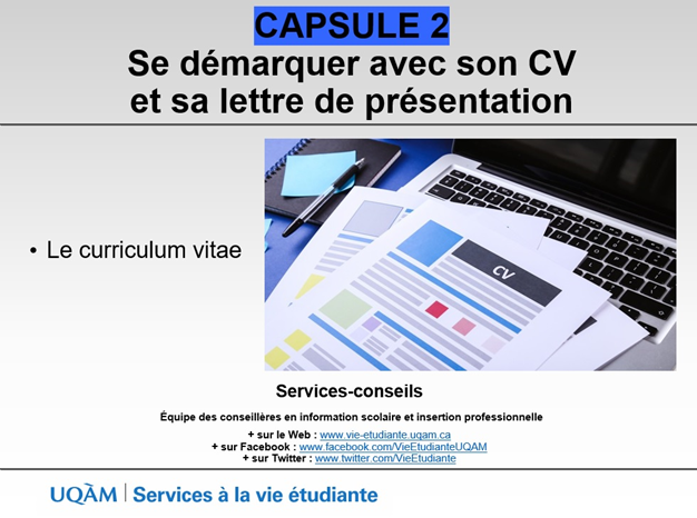 Capsule 2 : Le curriculum vitae