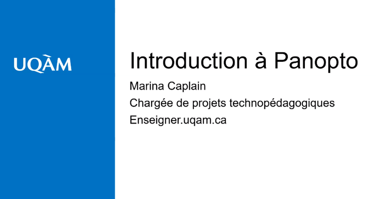 Introduction à Panopto