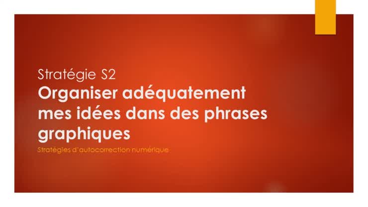 Stratégie S2 - Organiser idées phrases graphiques