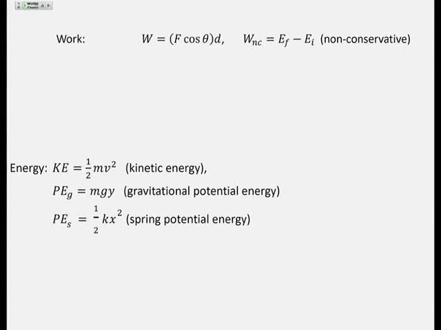 Review Work, energy and momentum
