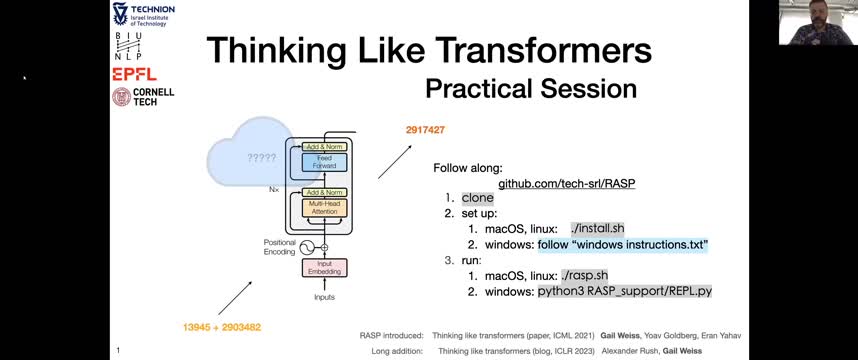 Gail Weiss - Thinking Like Transformers – A Practical Session (ILFC Seminar)