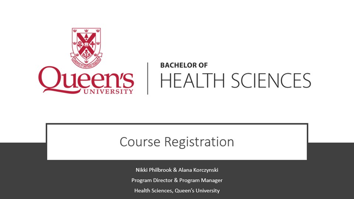 1st Year Course Registration Webinar - Health Sciences - 2023