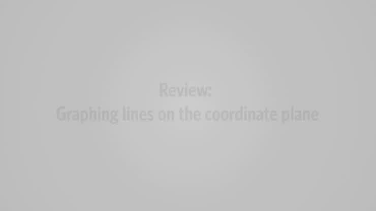 Video 7 - Review: Graphing Lines on the Coordinate Plane