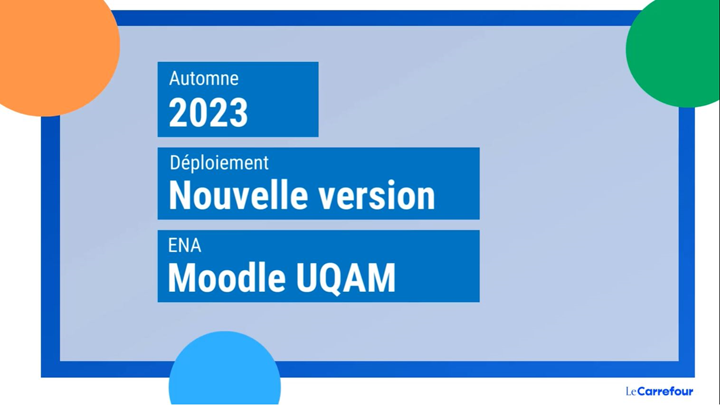- Nouveautés de Moodle UQAM 2023