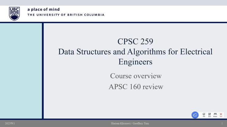 FSC 1005 - CPSC 259 101 - 2023W1 on 9/6/2023 (Wed)