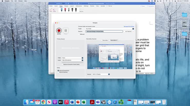 Document design: Vertical listing