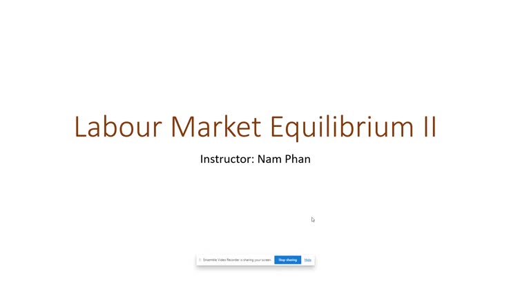 labour market equilibrium 2 - part 1