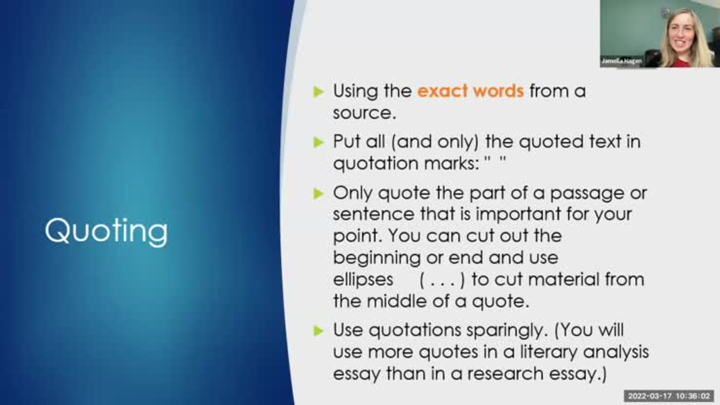 Adam's Presentation on Writing in Your Own Words