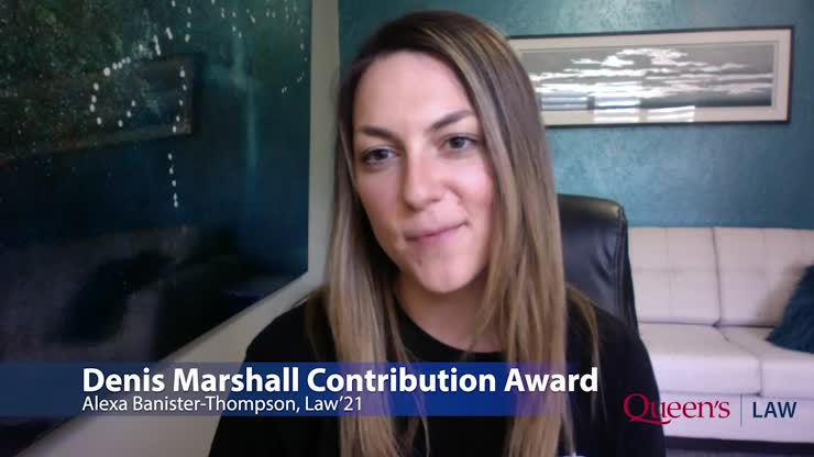 Denis Marshall Contribution Award: Alexa Banister-Thompson, Law’21